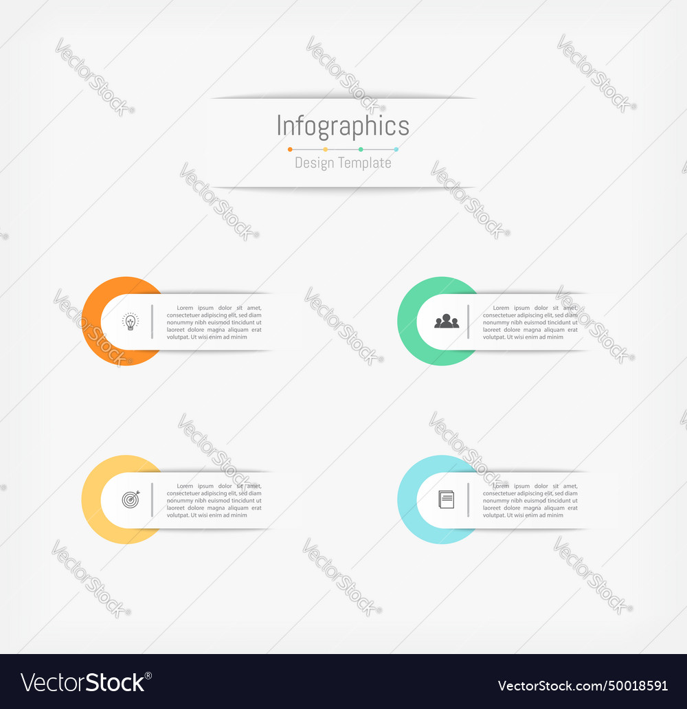 Infographic 4 options design elements Royalty Free Vector