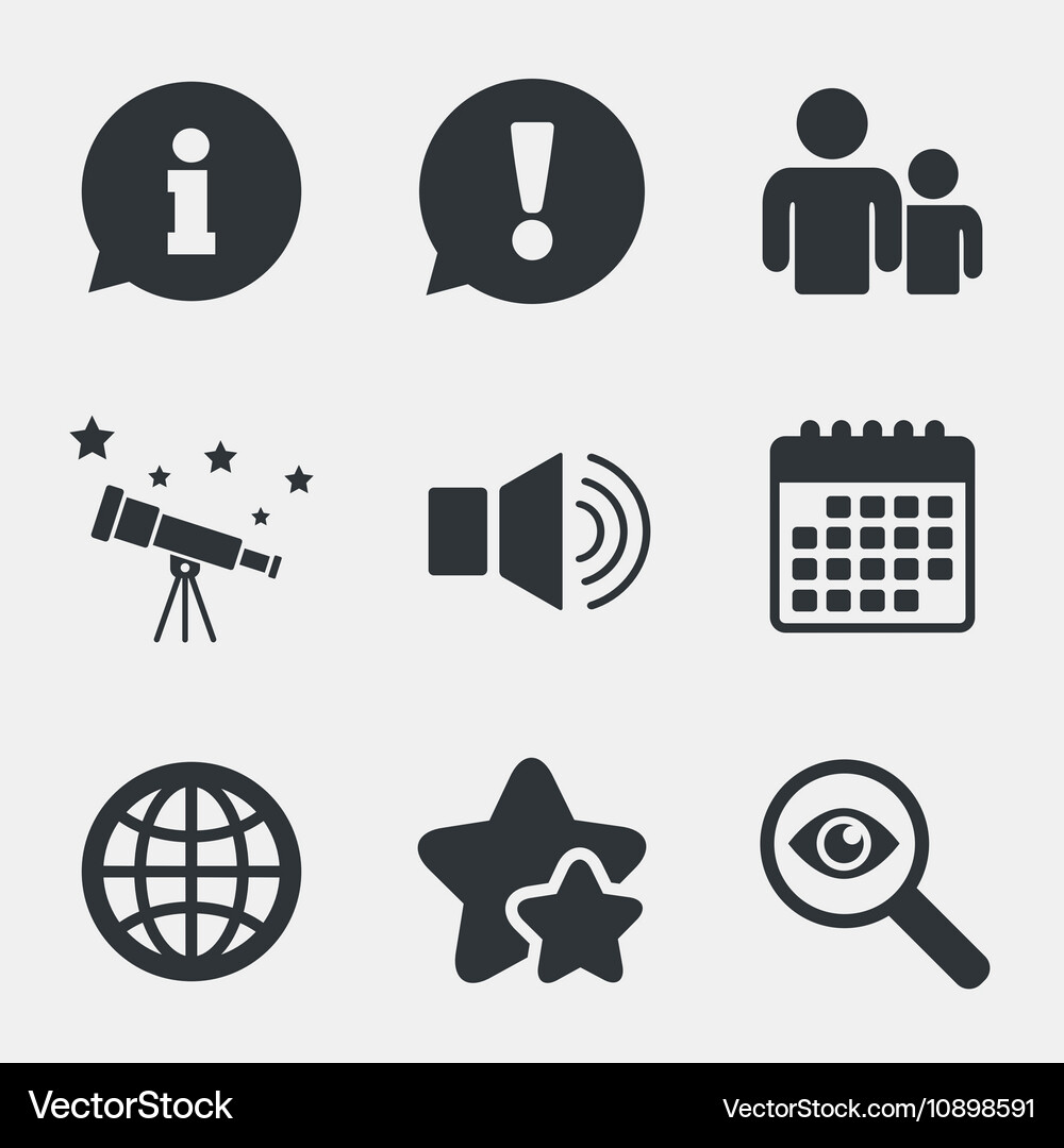 Information sign and group Communication icons Vector Image