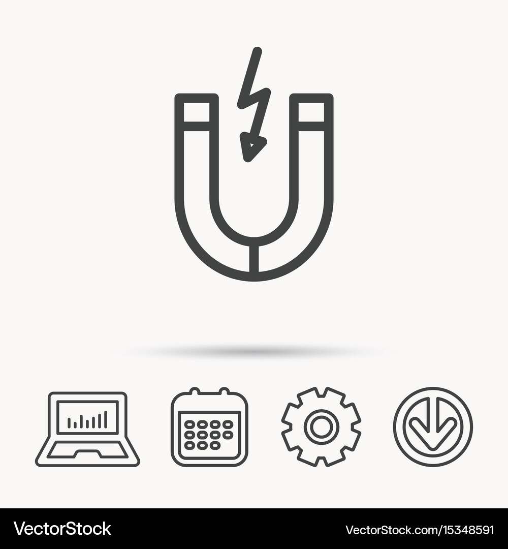 Magnet icon magnetic power sign Royalty Free Vector Image