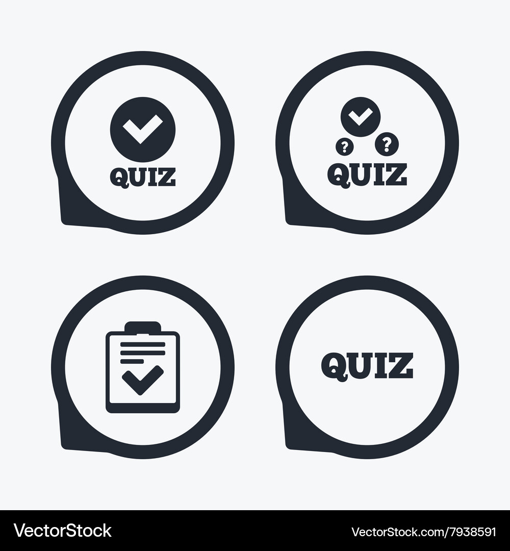 Quiz icons checklist with check mark symbol Vector Image