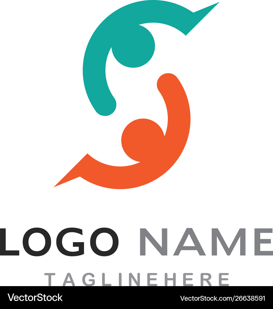 S letter community care logo template Royalty Free Vector