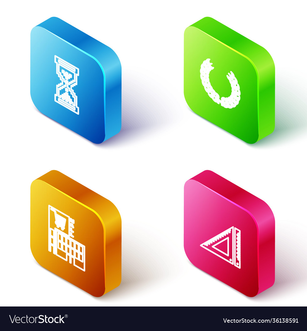 Set isometric line hourglass pixel laurel wreath Vector Image Set isometric line hourglass pixel laurel wreath Vector Image