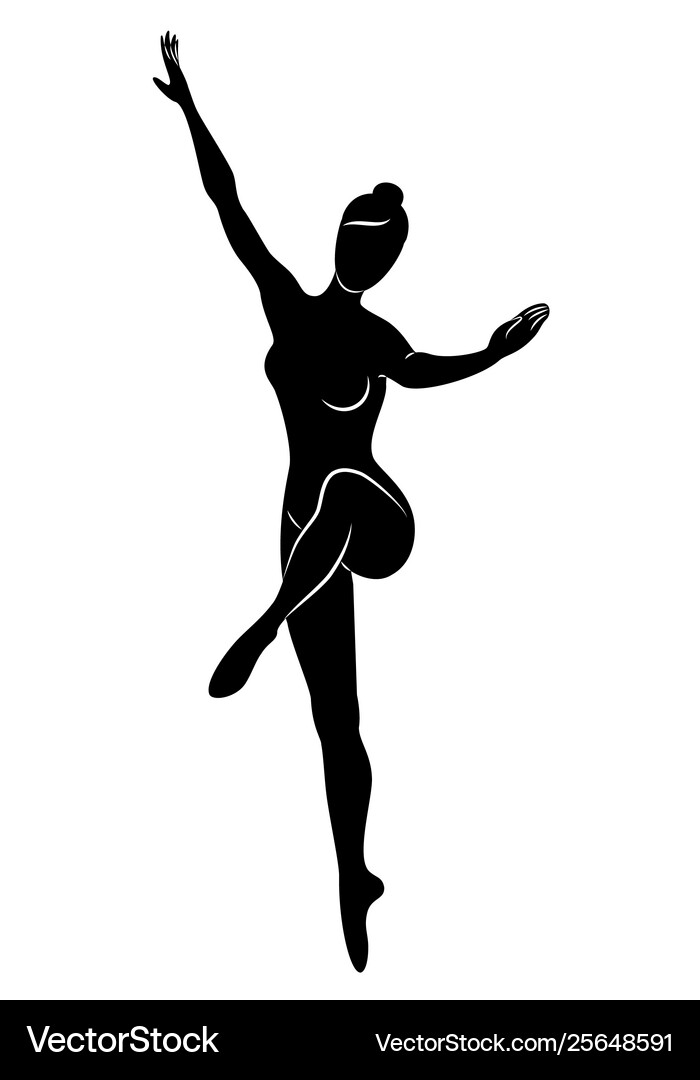 Silhouette a cute lady she is a dancing Royalty Free Vector