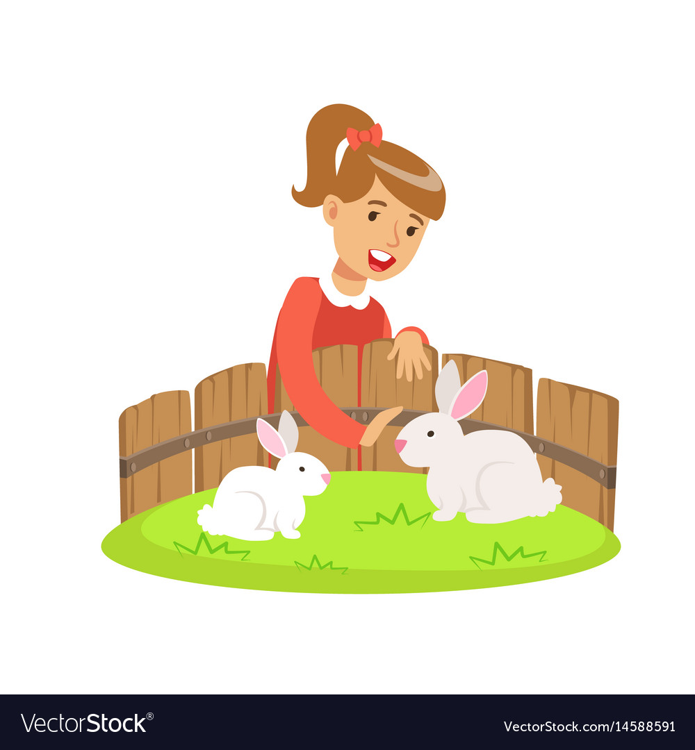 Girl Feeding Rabbit