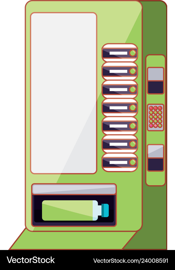 Vending machine of bottled drinks isolated icon Vector Image
