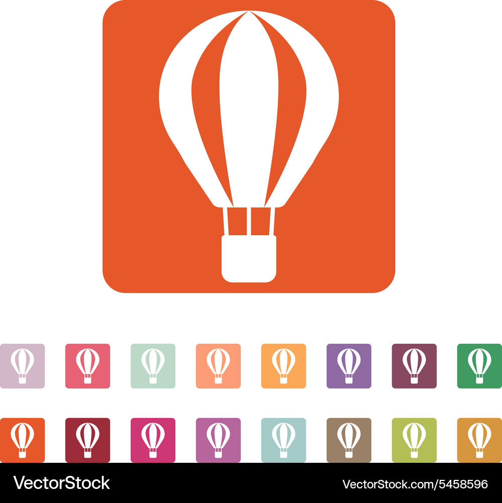 Air balloon icon aerostat symbol flat Royalty Free Vector
