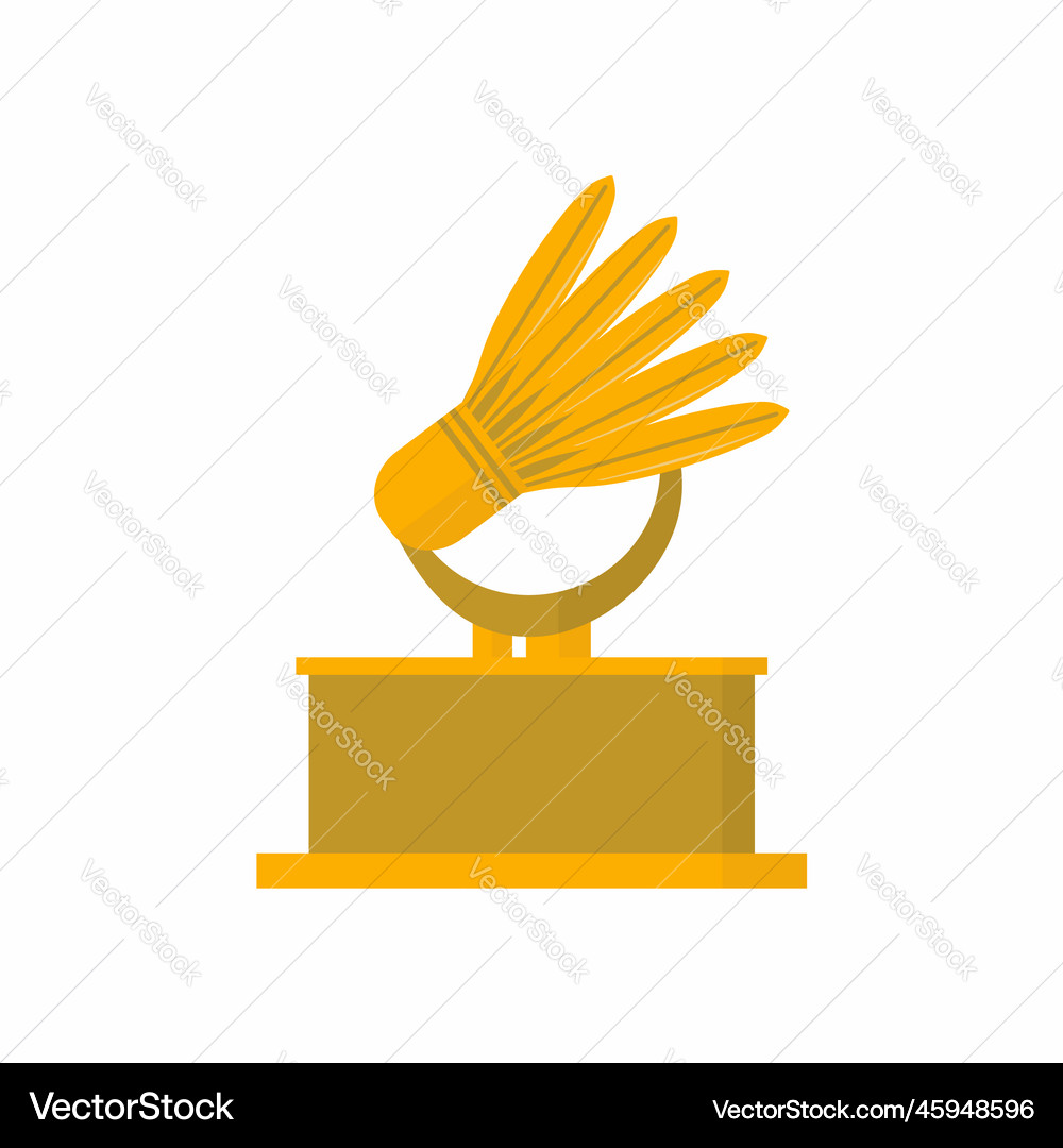 Badminton championship trophy cartoon flat icon Vector Image