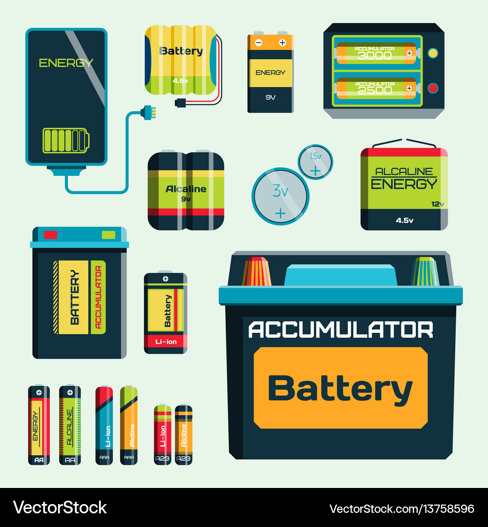 Battery energy tool electricity charge fuel Vector Image
