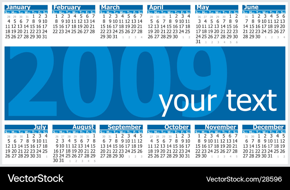 Calendar 2009 Royalty Free Vector Image - VectorStock