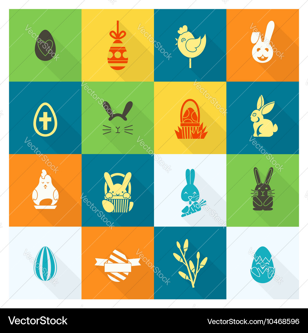 Celebration easter icons Royalty Free Vector Image