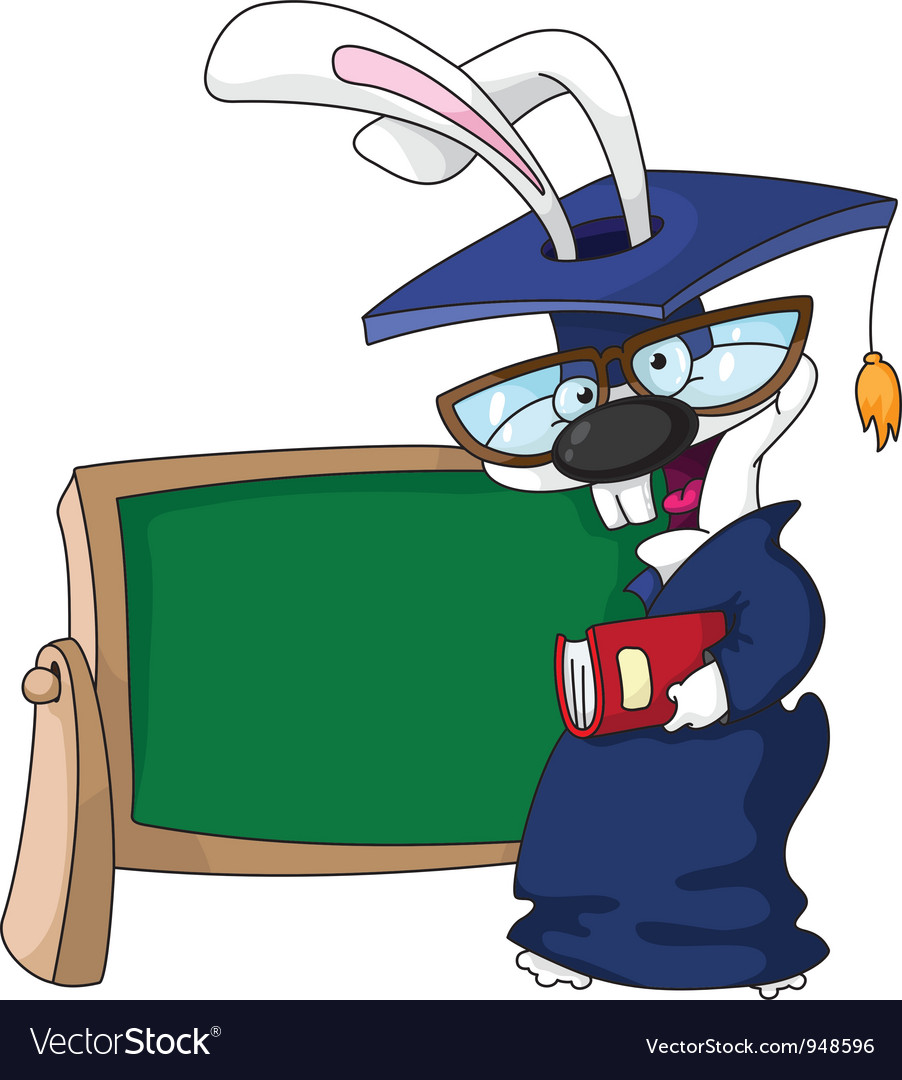 Graduation rabbit Royalty Free Vector Image - VectorStock