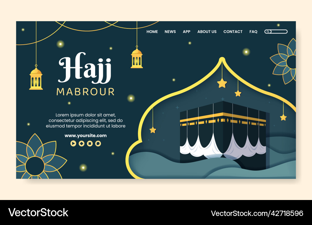 Hajj or umrah mabroor landing page template Vector Image