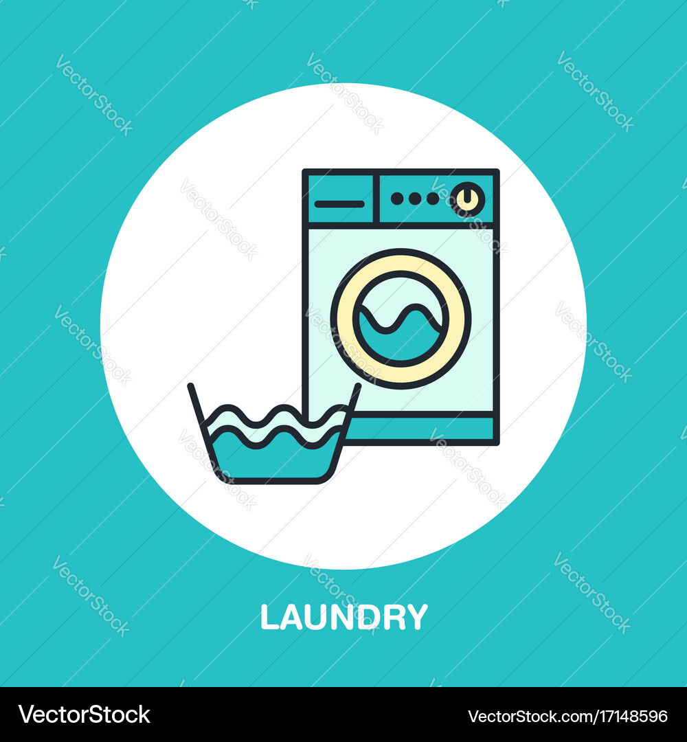 Hand washing of clothes and machine Royalty Free Vector