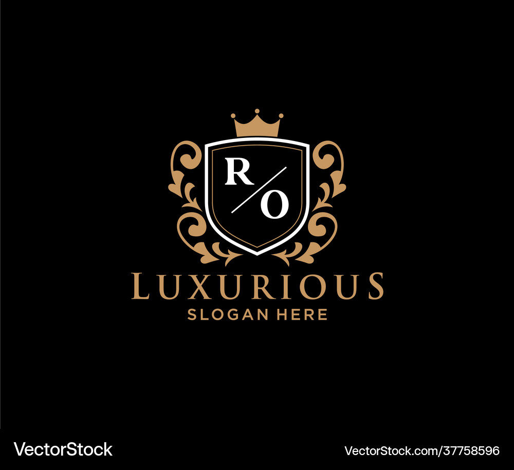 Initial ro letter royal luxury logo template Vector Image