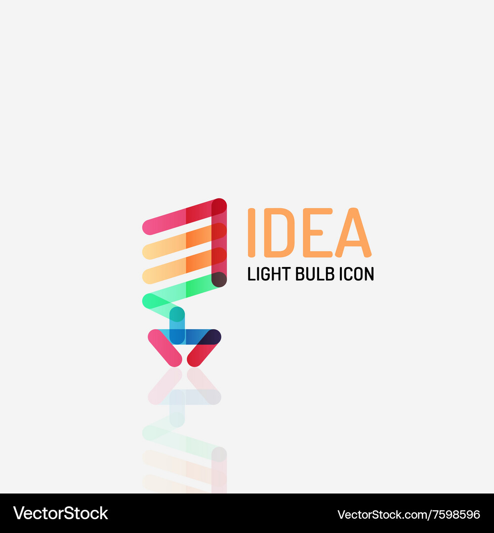 Logo light bulb abstract linear geometric Vector Image