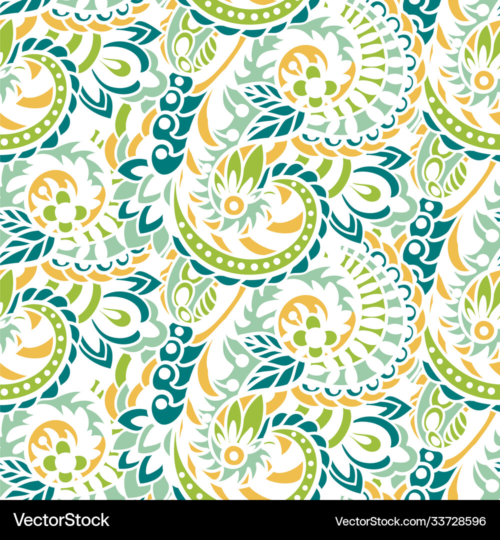 Multicolor paisley print Royalty Free Vector Image