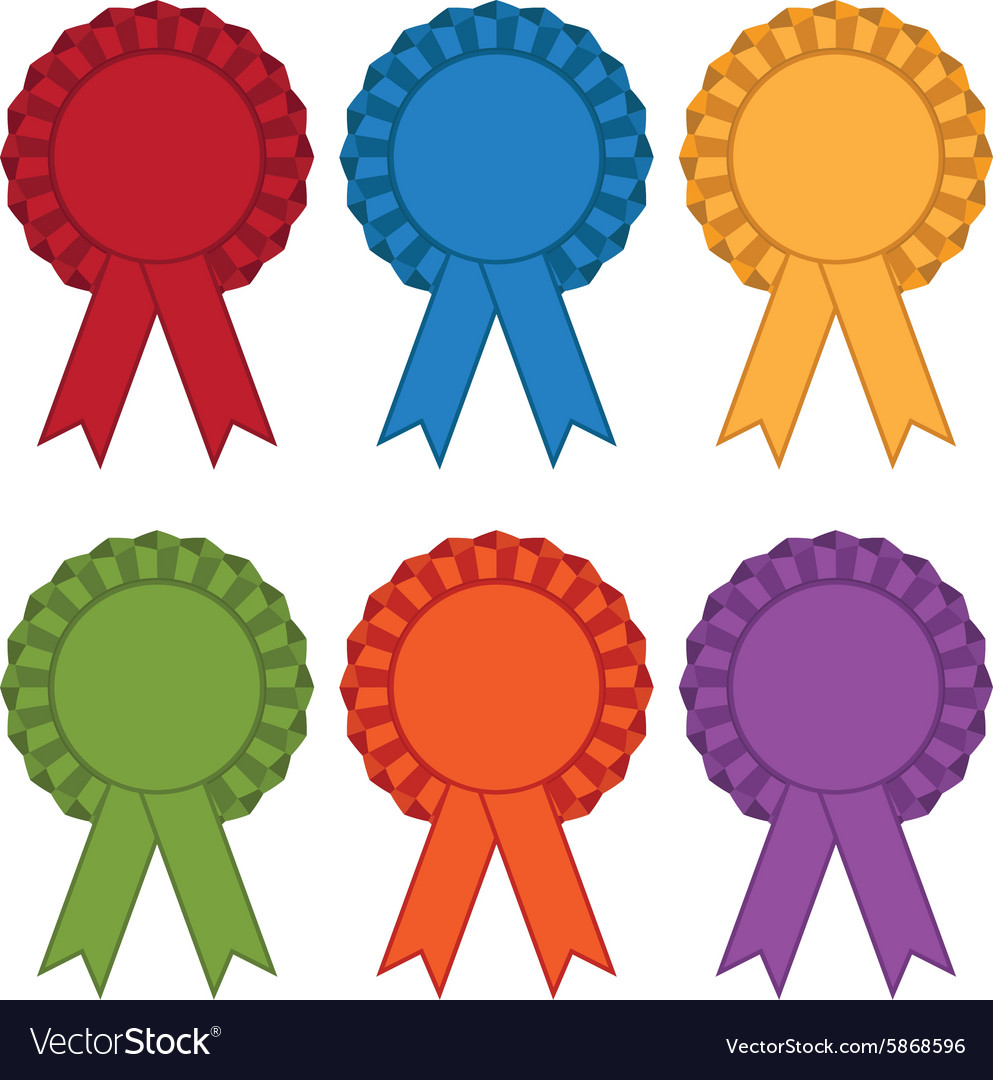 Rosette ribbons Royalty Free Vector Image - VectorStock
