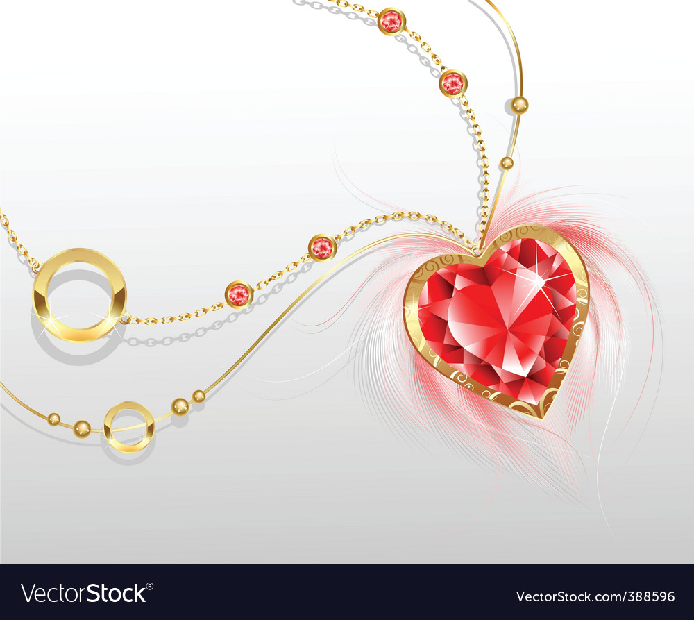 Ruby heart Royalty Free Vector Image - VectorStock