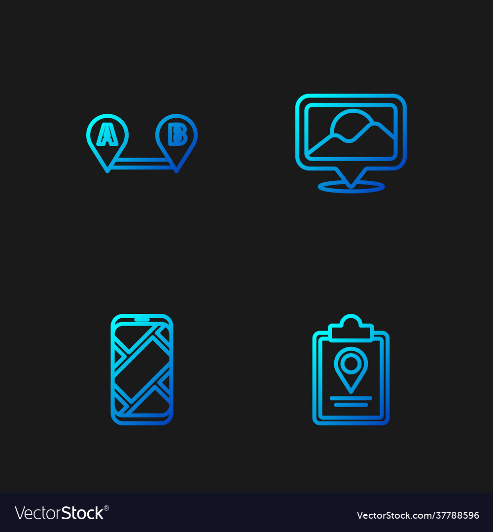 Set line folded map with location marker city Vector Image