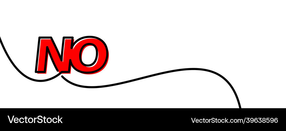 Single line drawn no word outline Royalty Free Vector Image