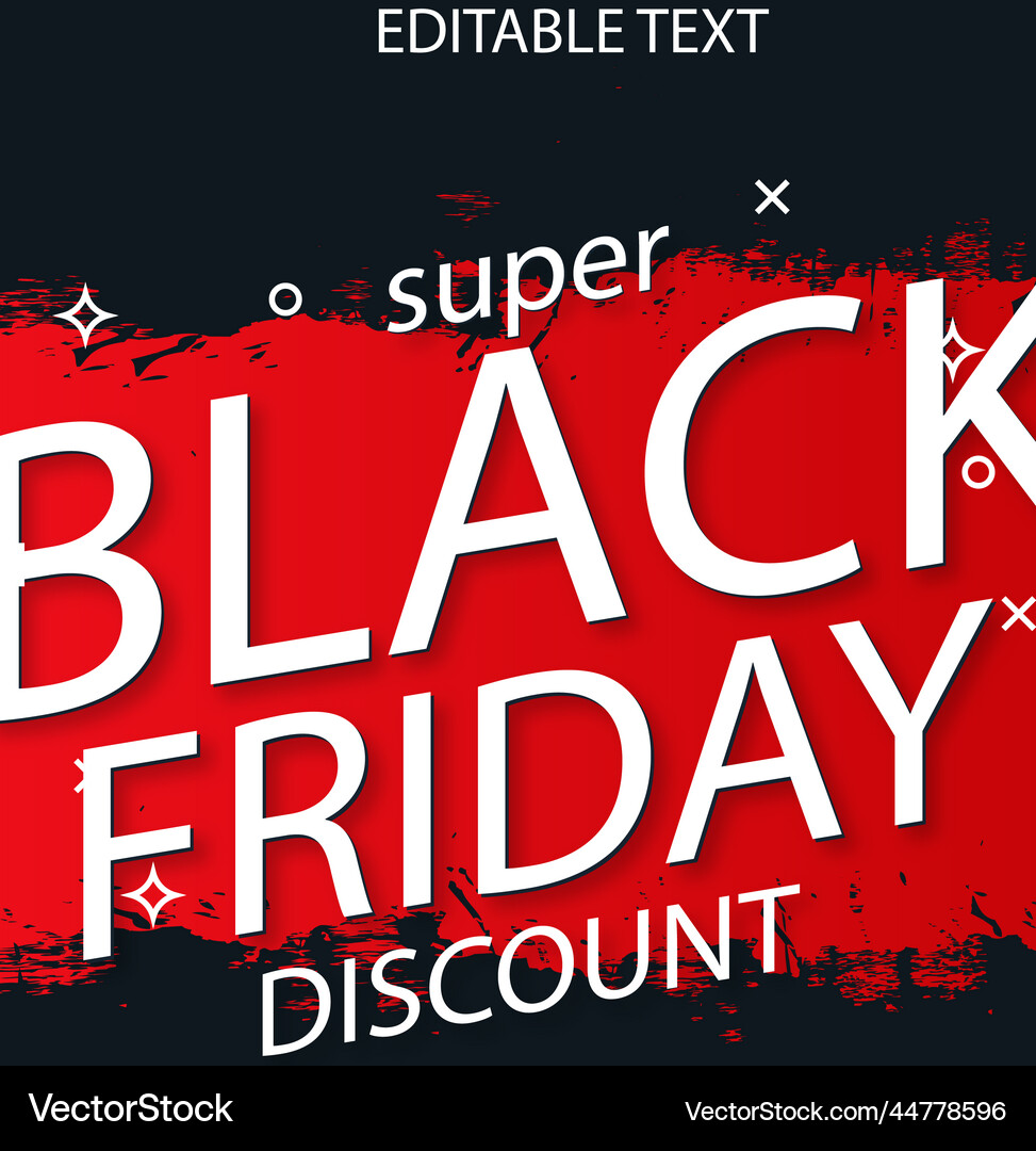 Super black friday discount banner with red brush Vector Image