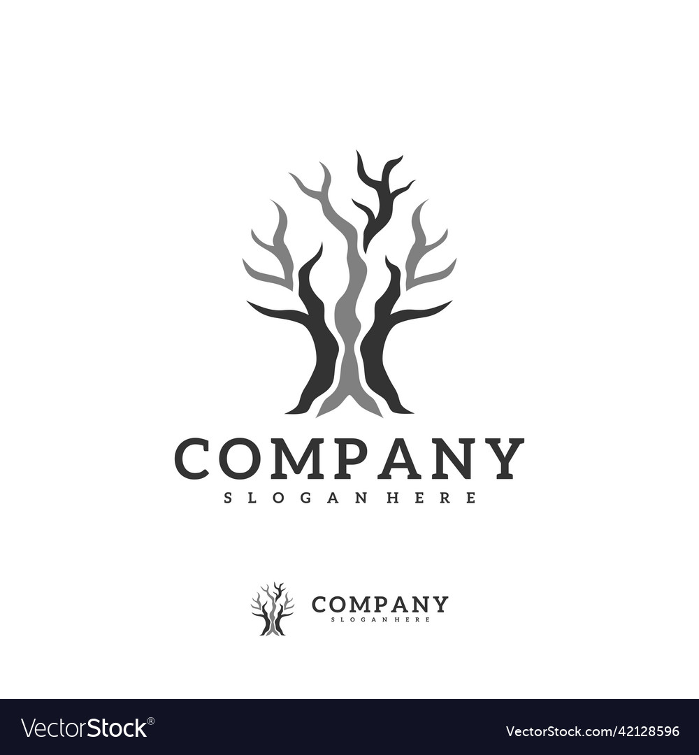 Tree logo template creative design Royalty Free Vector Image