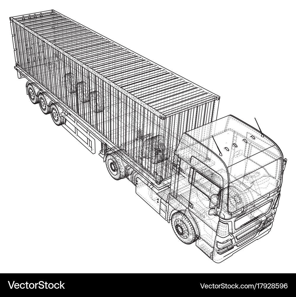 Vehicle big cargo truck eps10 format Royalty Free Vector