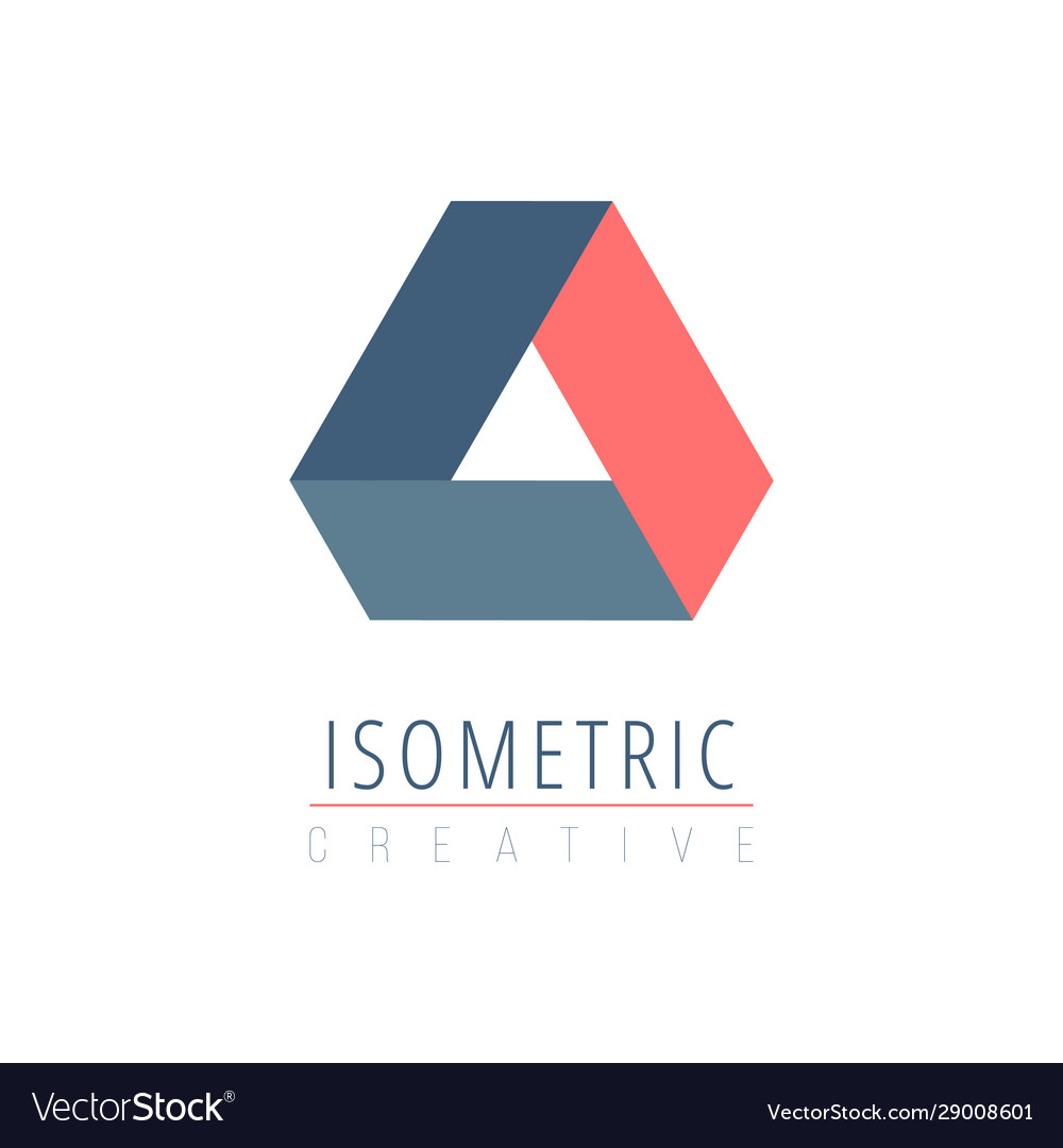 Abstract isometric impossible triangle logo Vector Image