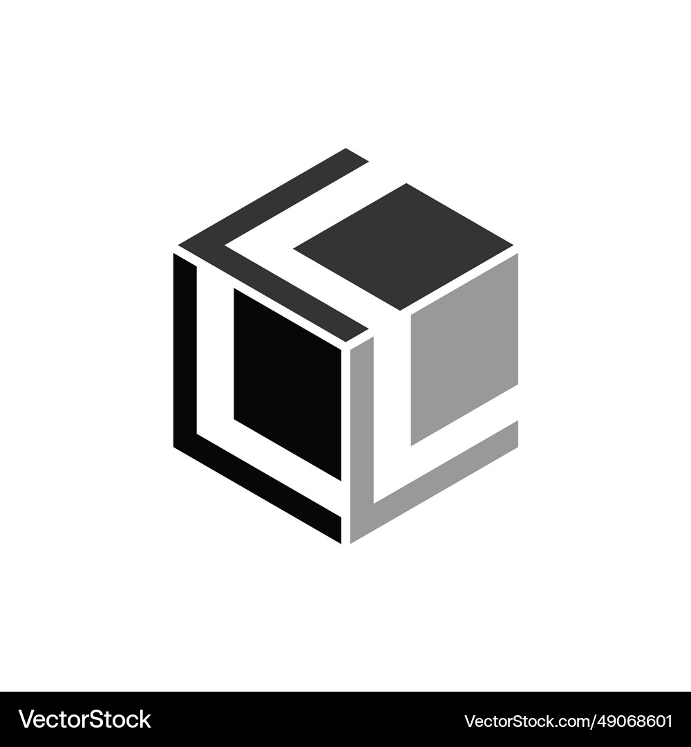 Business logo triple letter l cube modern Vector Image