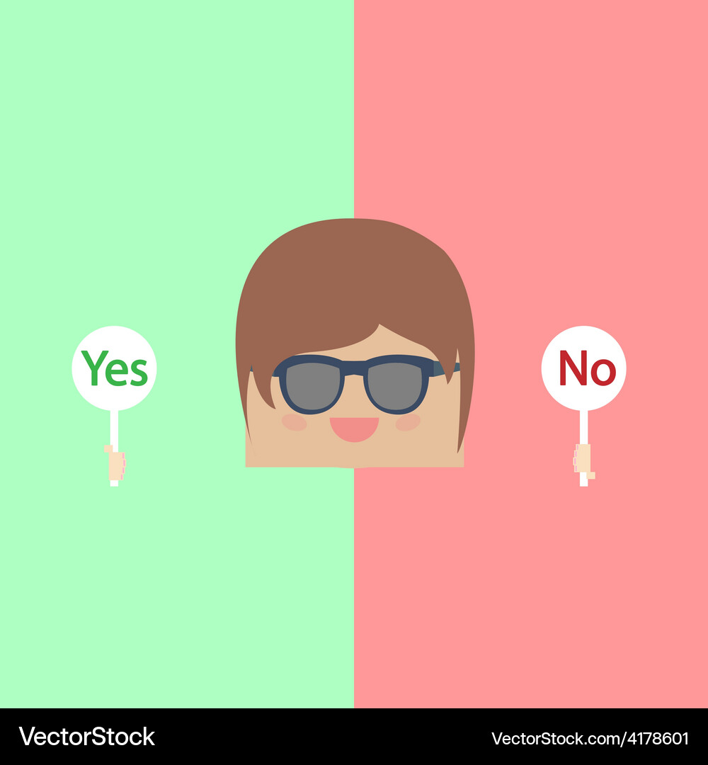 Cartoon doodle businessman are thinking yes Vector Image