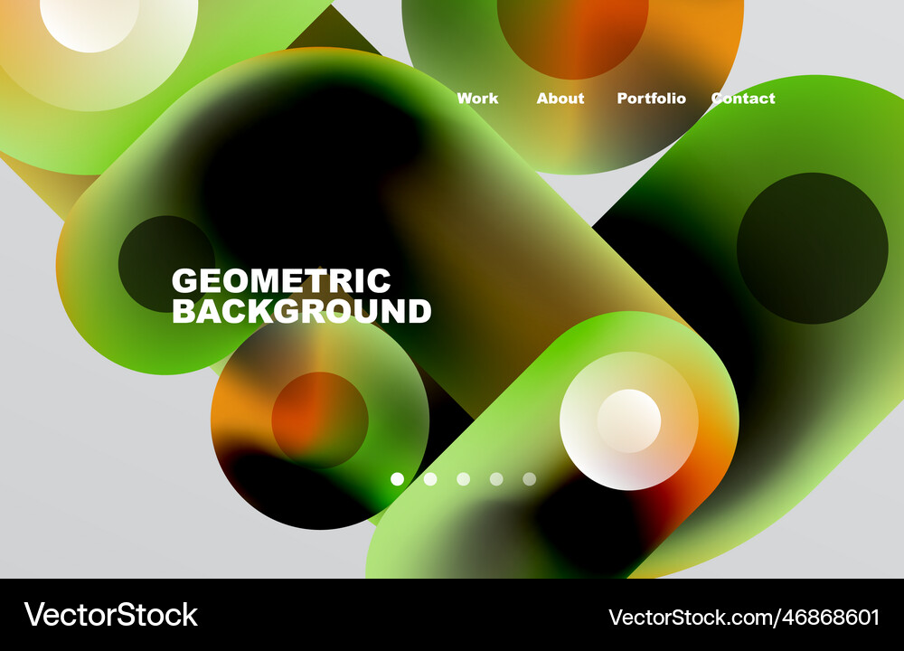 Circles and round shapes landing page abstract Vector Image