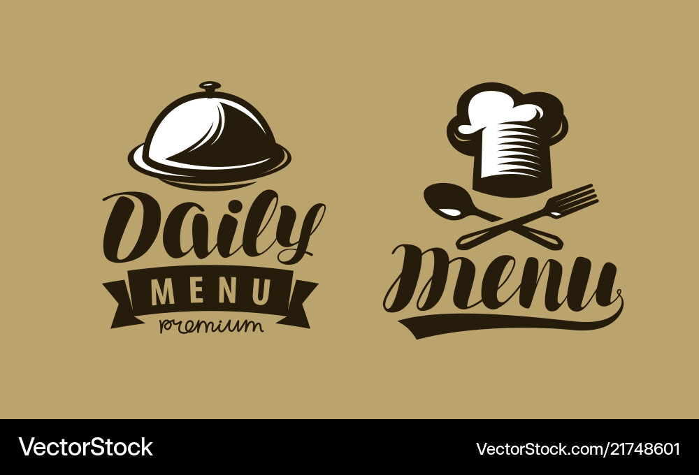 Daily menu logo or label symbol restaurant or Vector Image