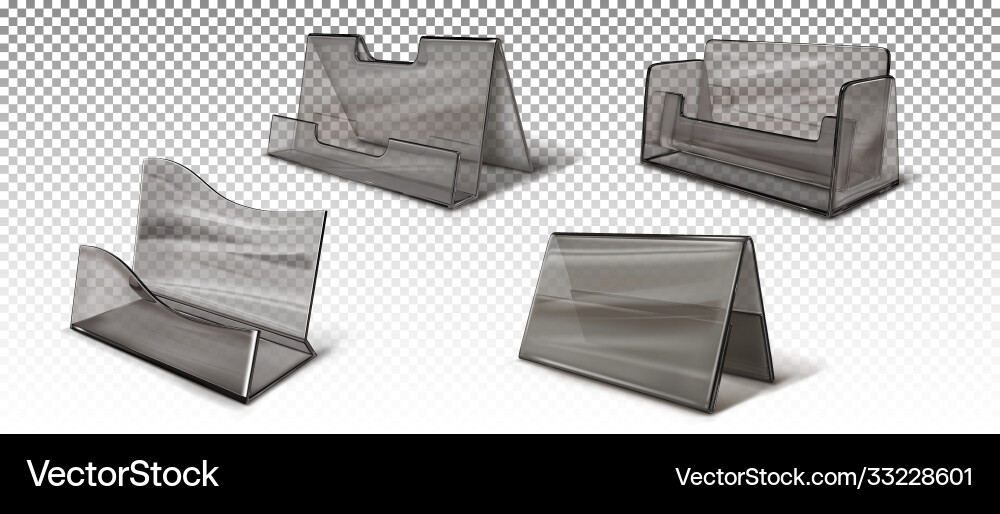Dark transparent business card holders Royalty Free Vector