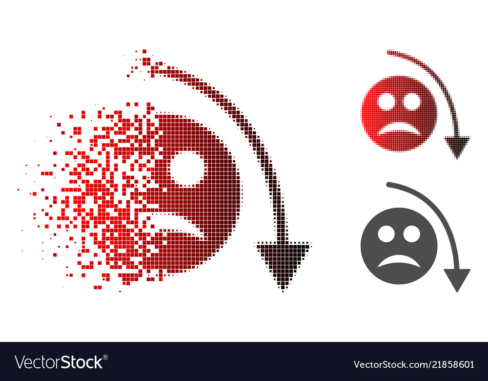 Dissolving pixel halftone negative smiley trend Vector Image Dissolving pixel halftone negative smiley trend Vector Image