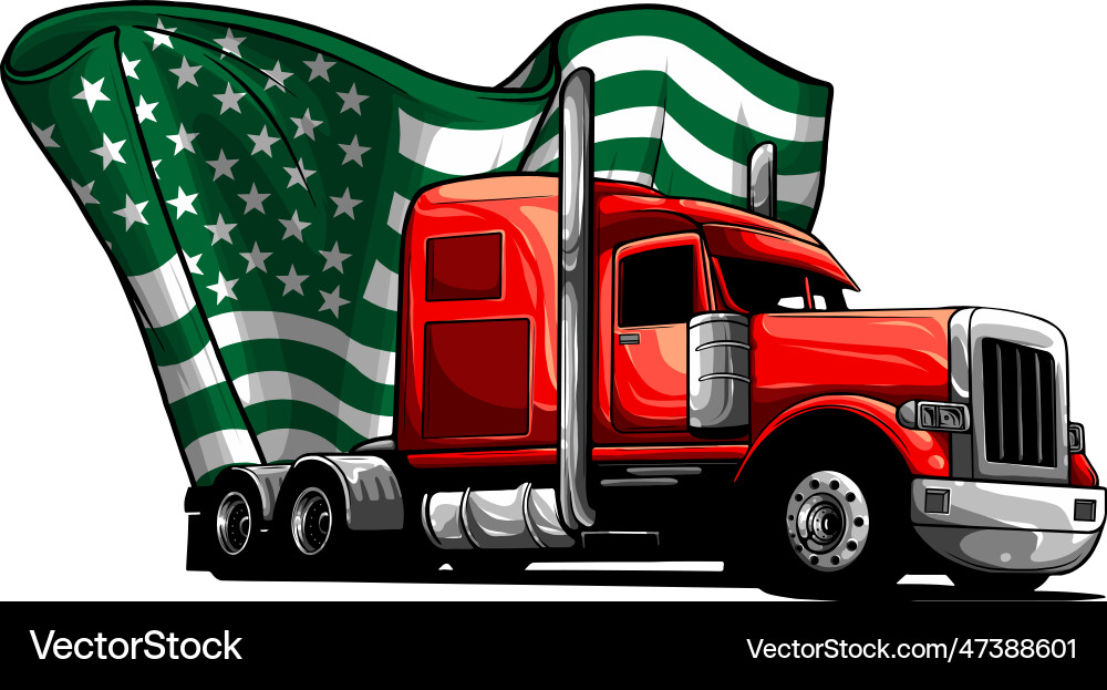 Draw semi truck vehicle design Royalty Free Vector Image