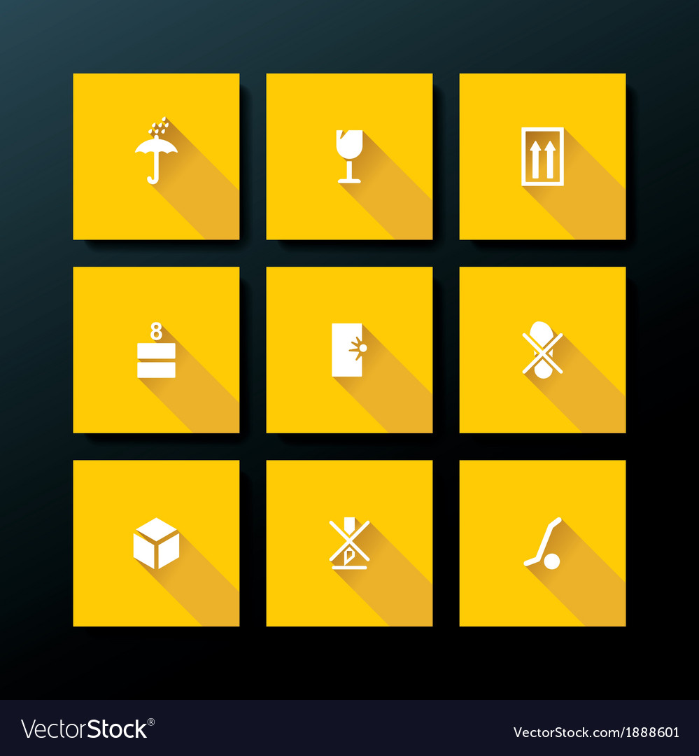 Flat packaging icon set Royalty Free Vector Image