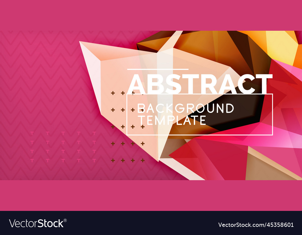 Geometric 3d low poly abstract backgrounds Vector Image