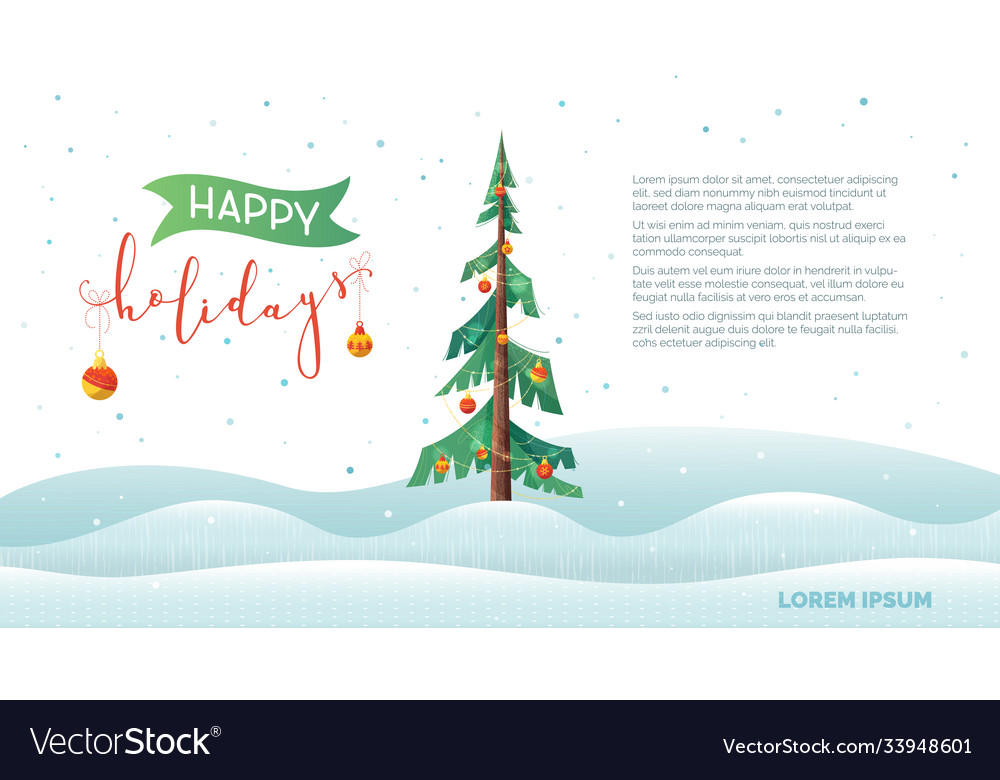 Happy winter holidays banner template Royalty Free Vector