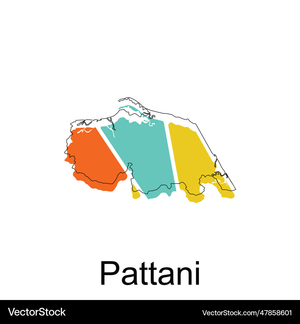 Map of pattani design template national borders Vector Image