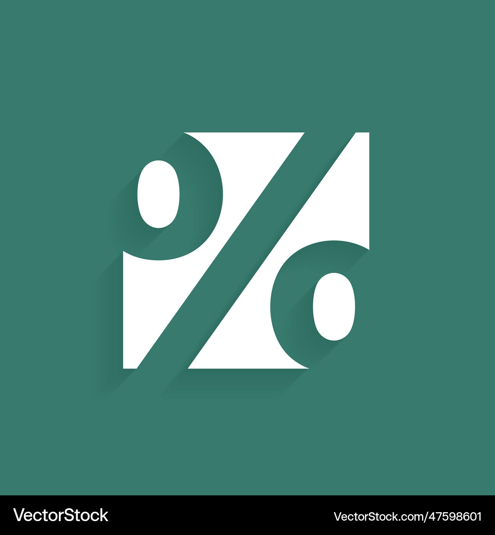 Paper cut style percentage icon background Vector Image