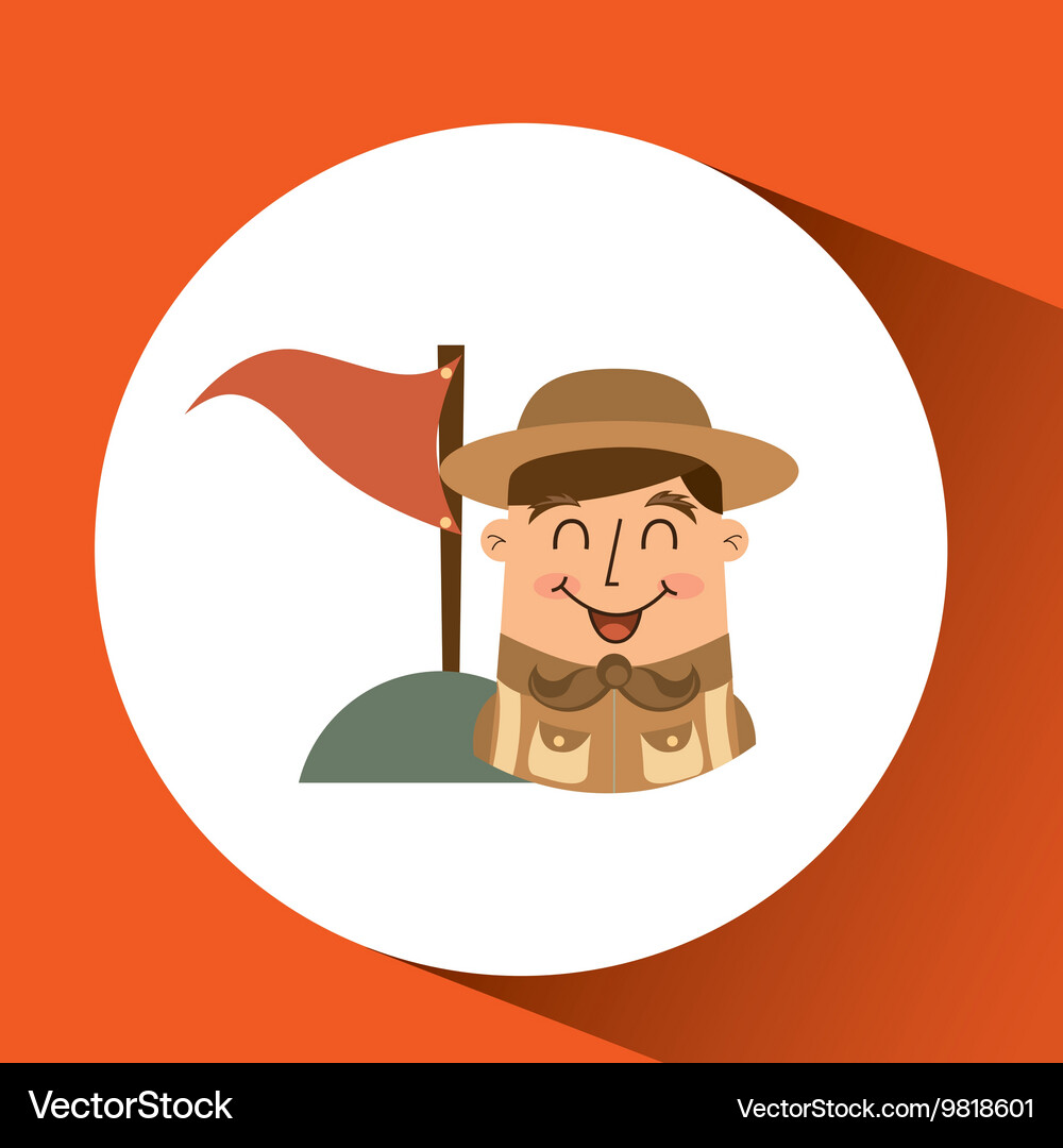 People person man boy scout camp Royalty Free Vector Image