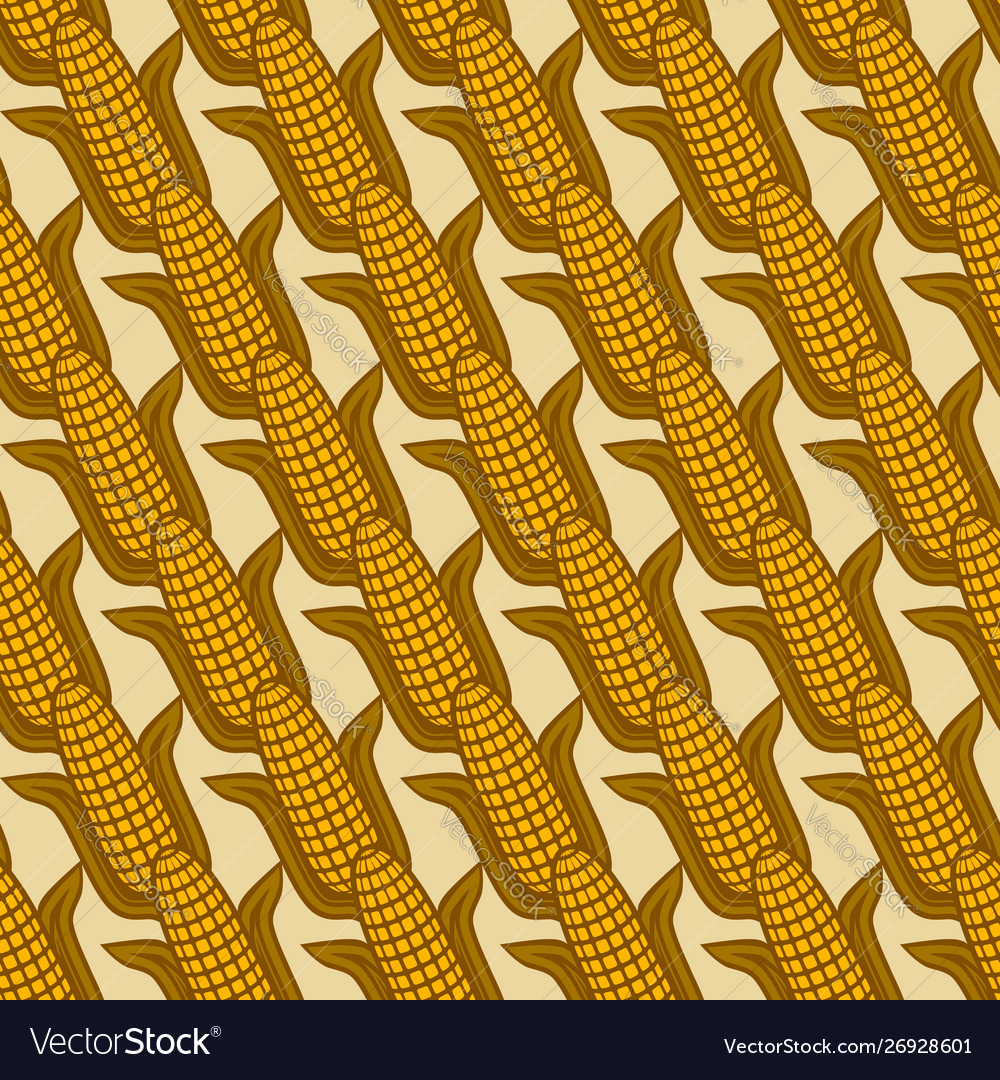 Seamless diagonal pattern with ears corn Vector Image