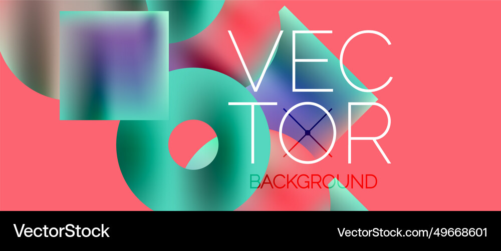 Squares and circles design fluid color gradients Vector Image