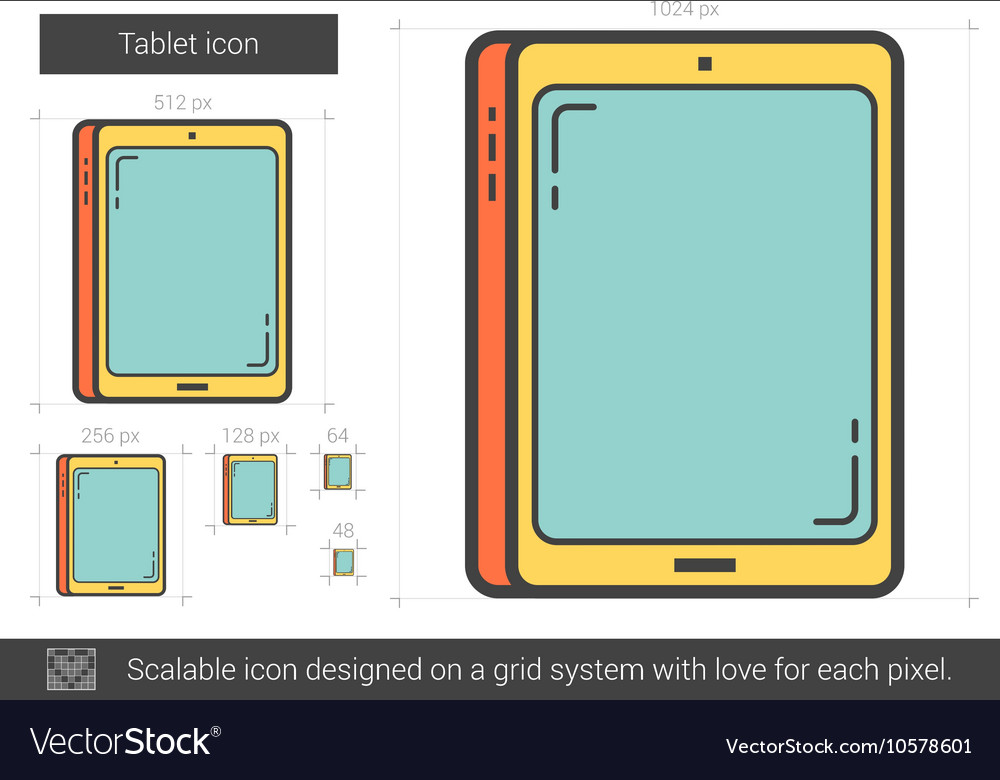 Tablet line icon Royalty Free Vector Image - VectorStock