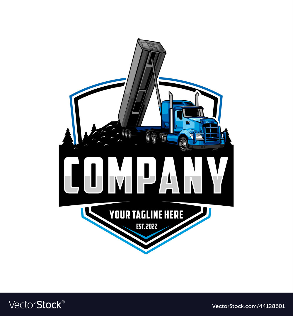 Trucking logo truck and trailer Royalty Free Vector Image