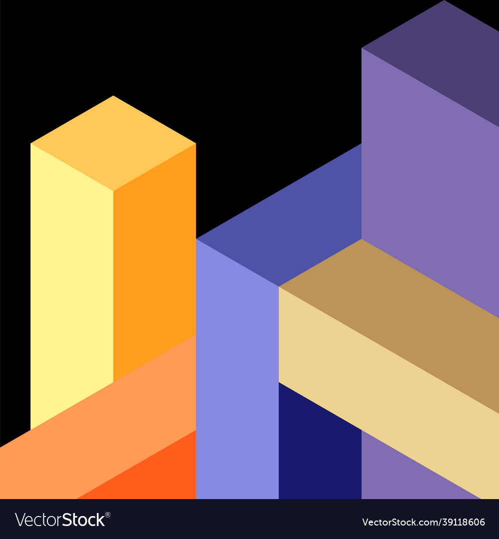 Abstract background 3d cubes cubic elements Vector Image