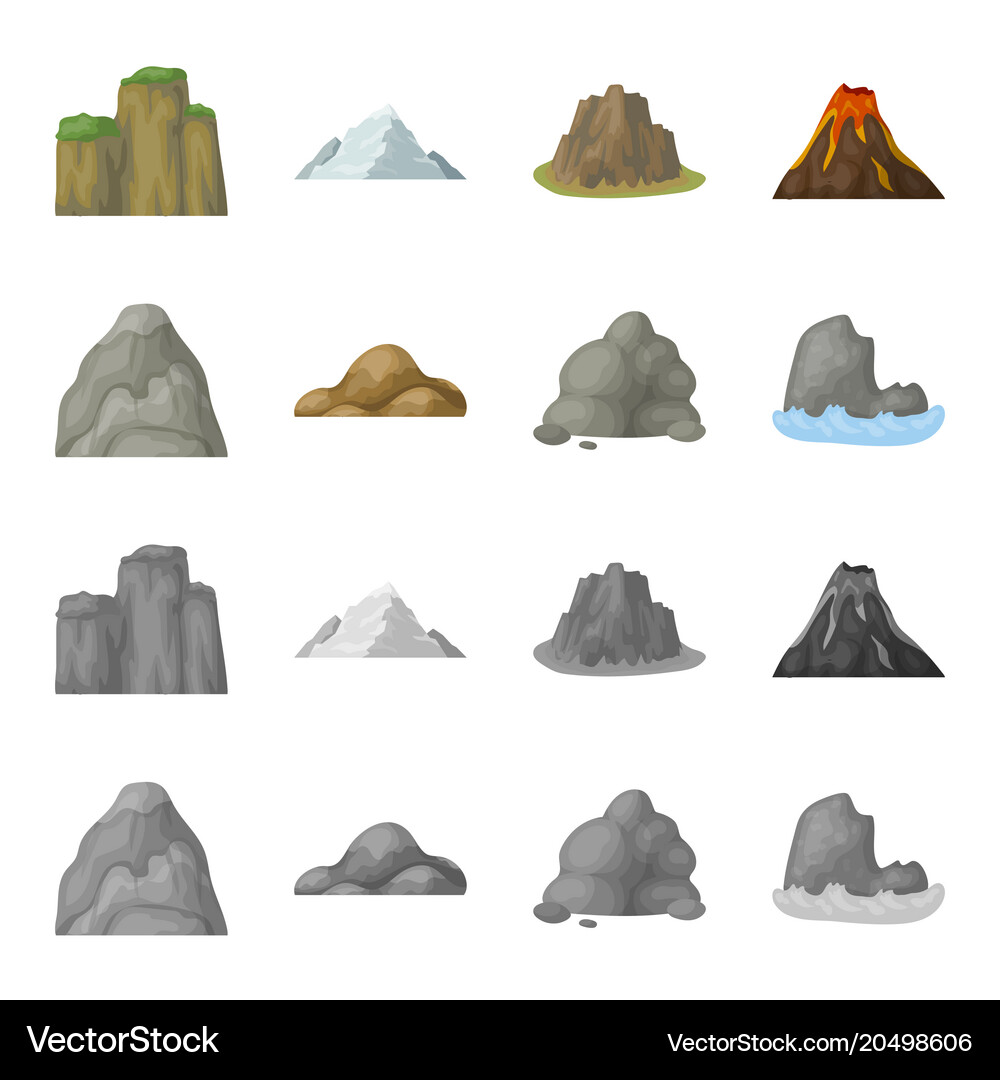 Boulders a rounded mountain rocks in sea Vector Image