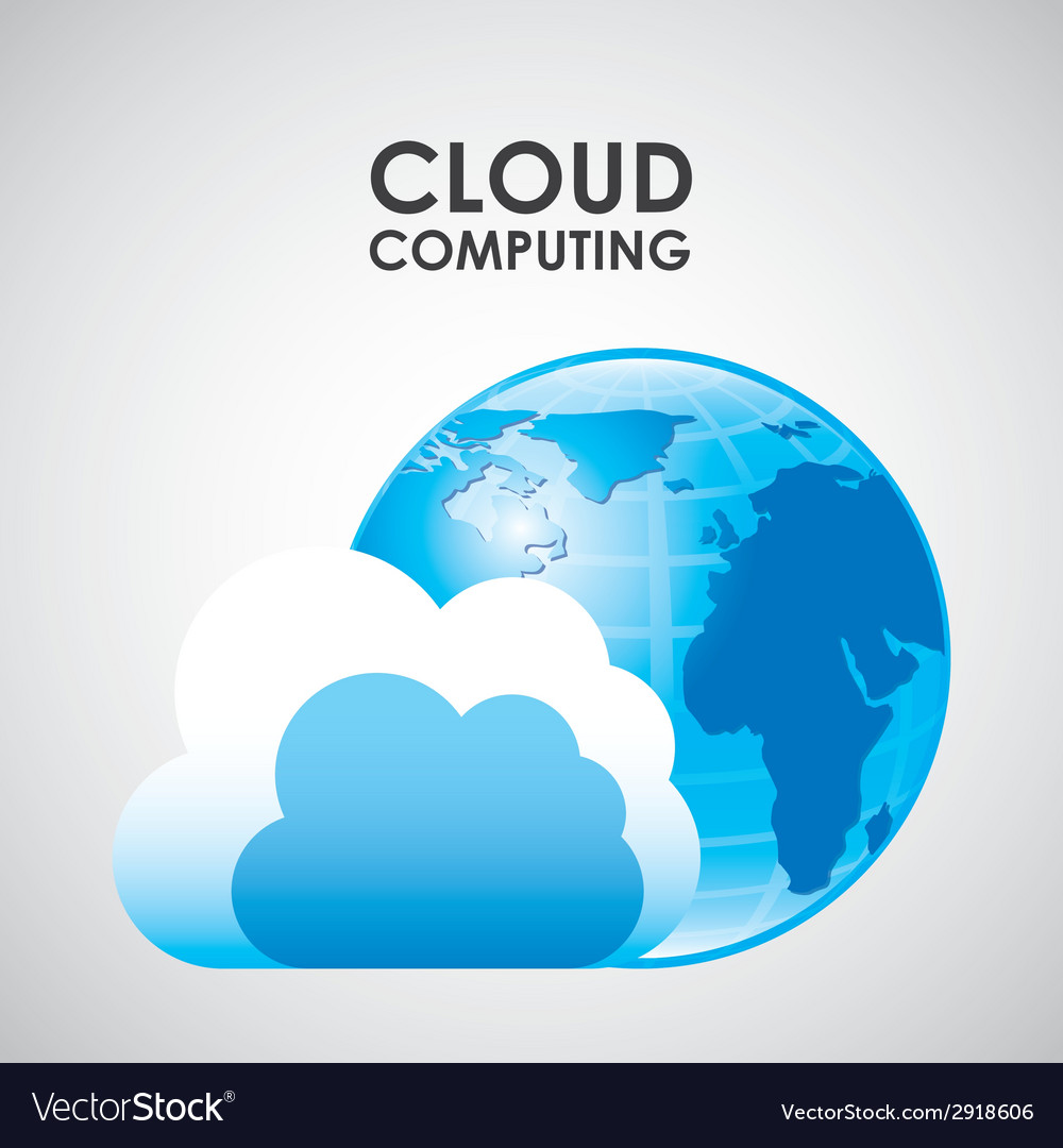 Cloud computing over background Royalty Free Vector Image