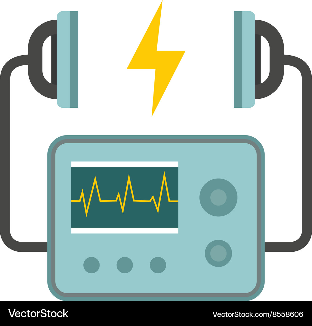 Defibrillator unit isolated medical heart Vector Image