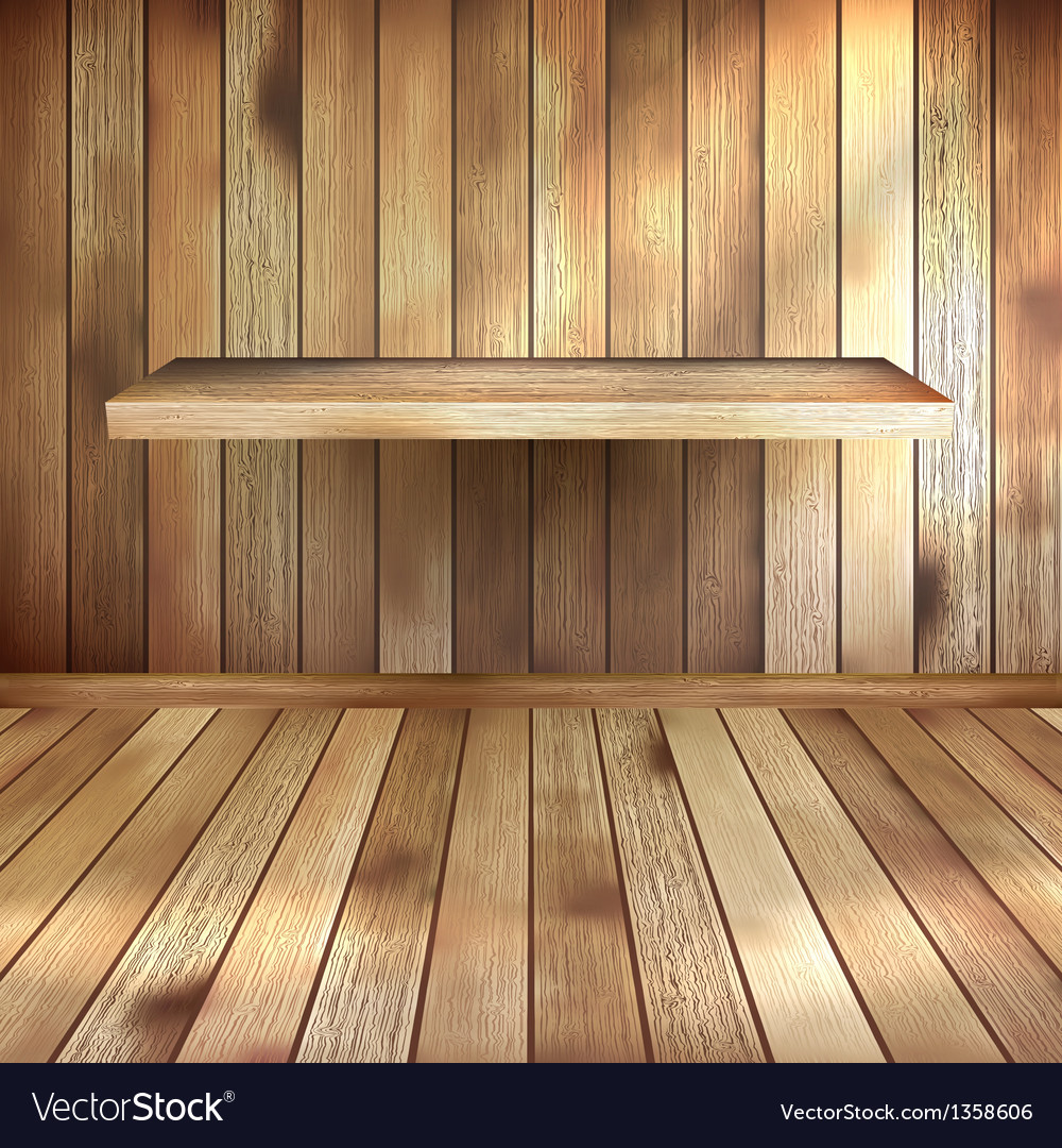 Empty interior with wood shelf EPS 10 Royalty Free Vector